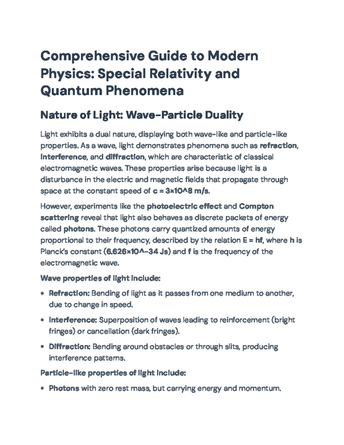Comprehensive Guide to Modern Physics: Wave-Particle Duality & Quantum ...