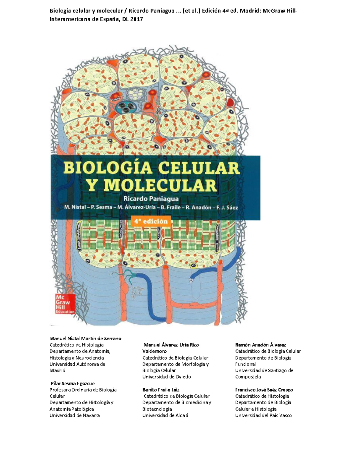 Biología Celular y Molecular (BIOL 201) - Citoesqueleto: Estructura y ...