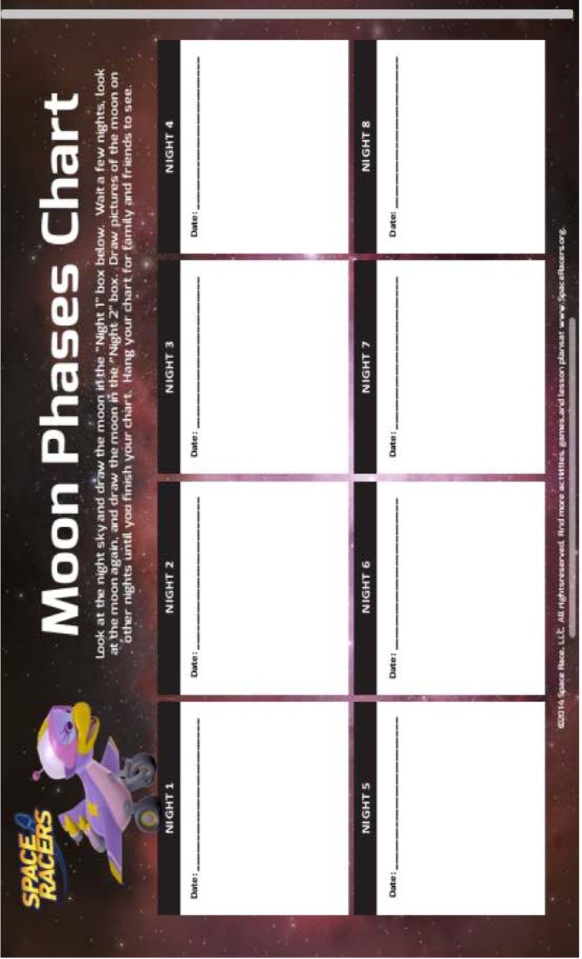 Lp gogo 3 - Summary Moral Education 1 - SPACE RACERS Moon Phases Chart ...