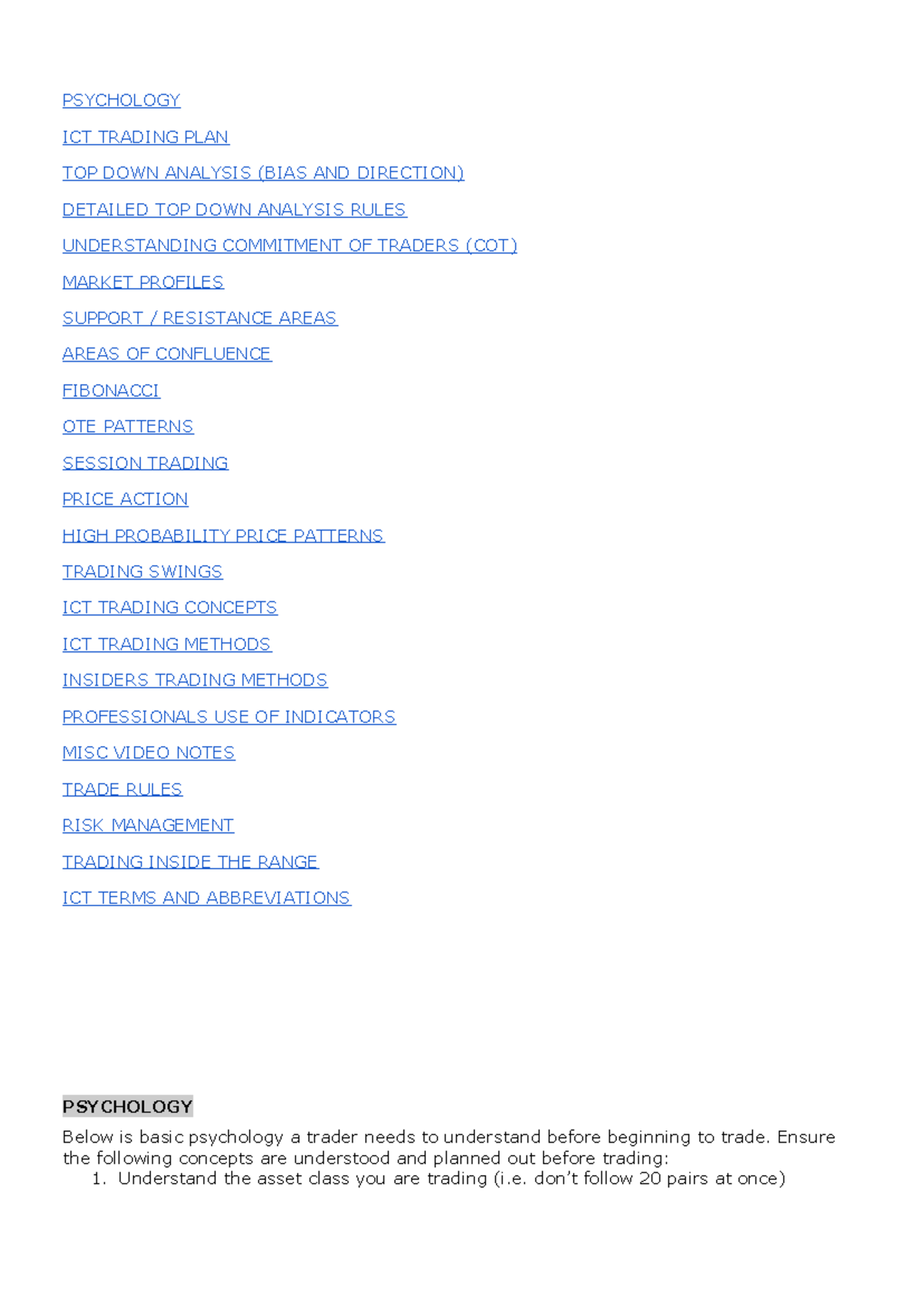 Scribd - ict - PSYCHOLOGY ICT TRADING PLAN TOP DOWN ANALYSIS (BIAS AND ...