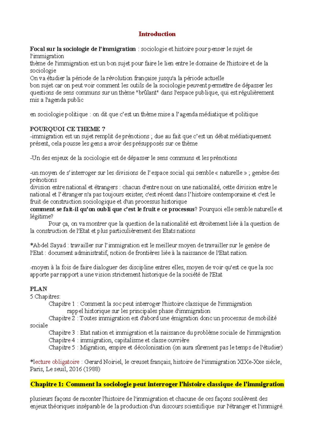 Sociologie de l'immigration - Introduction Focal sur la sociologie de ...