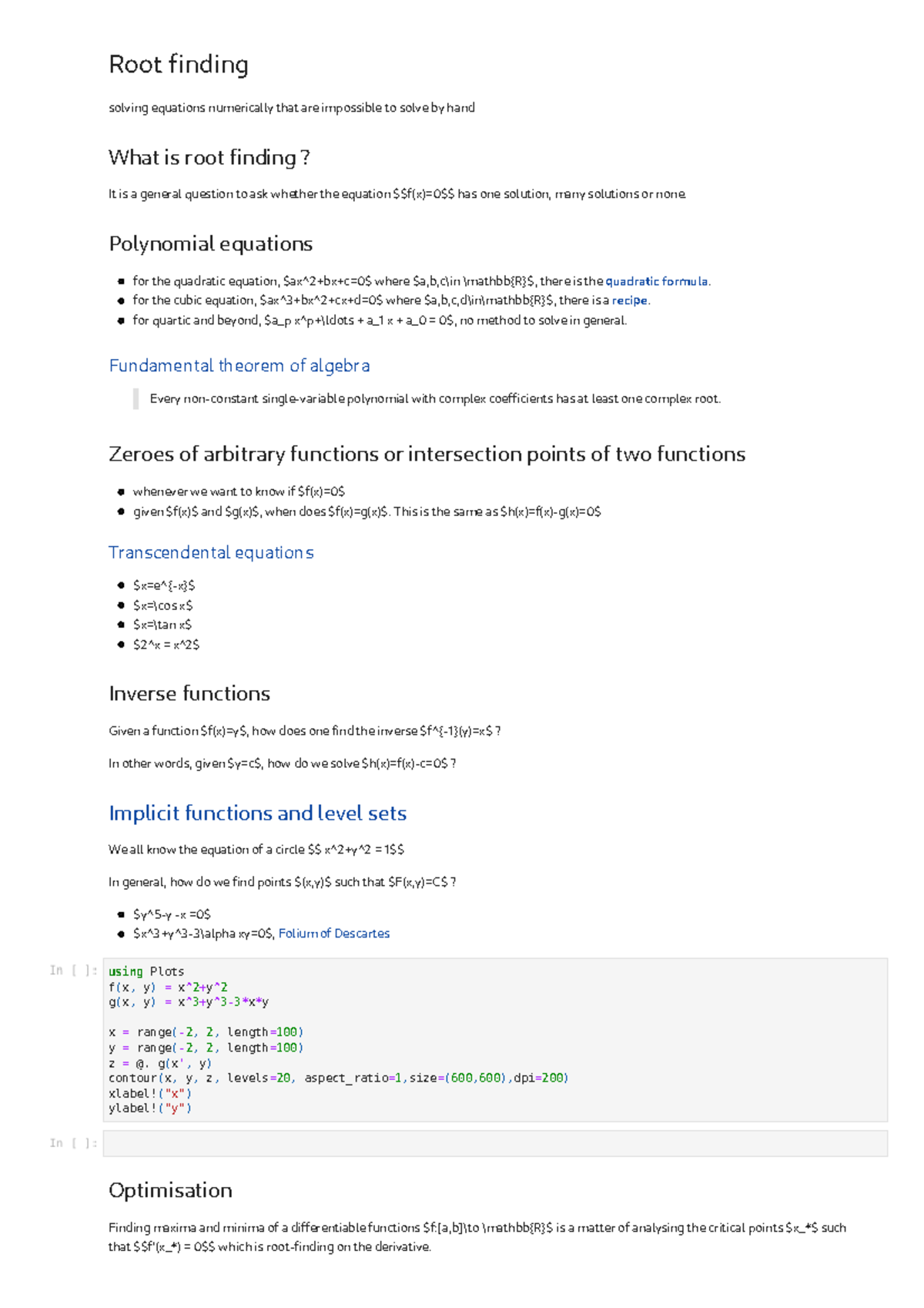 Numerical Root Finding Techniques: Lecture 4 on Solving Equations - Studocu