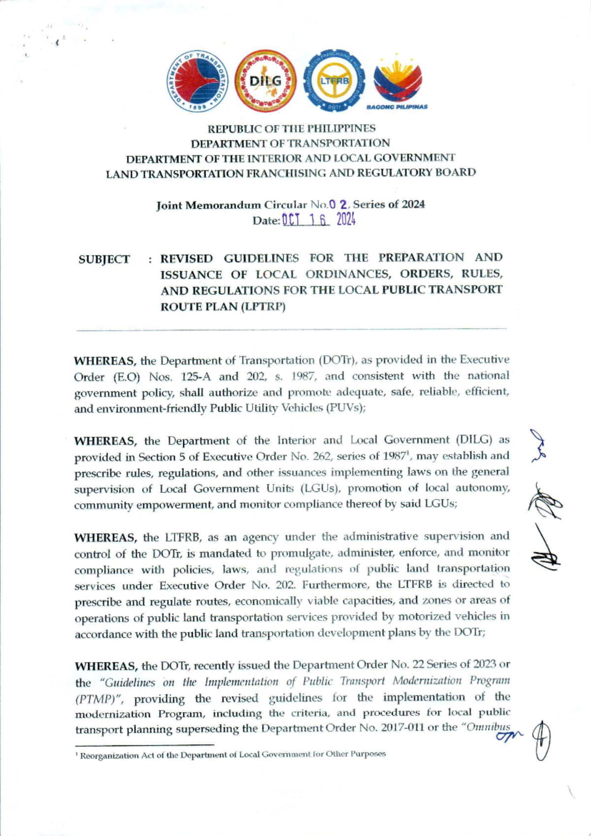 JMC No. 2, Series of 2024: Revised Guidelines for LPTRP Preparation ...