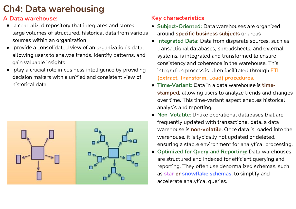 Ch4 DW summary - Ch4: Data warehousing A Data warehouse: a centralized ...