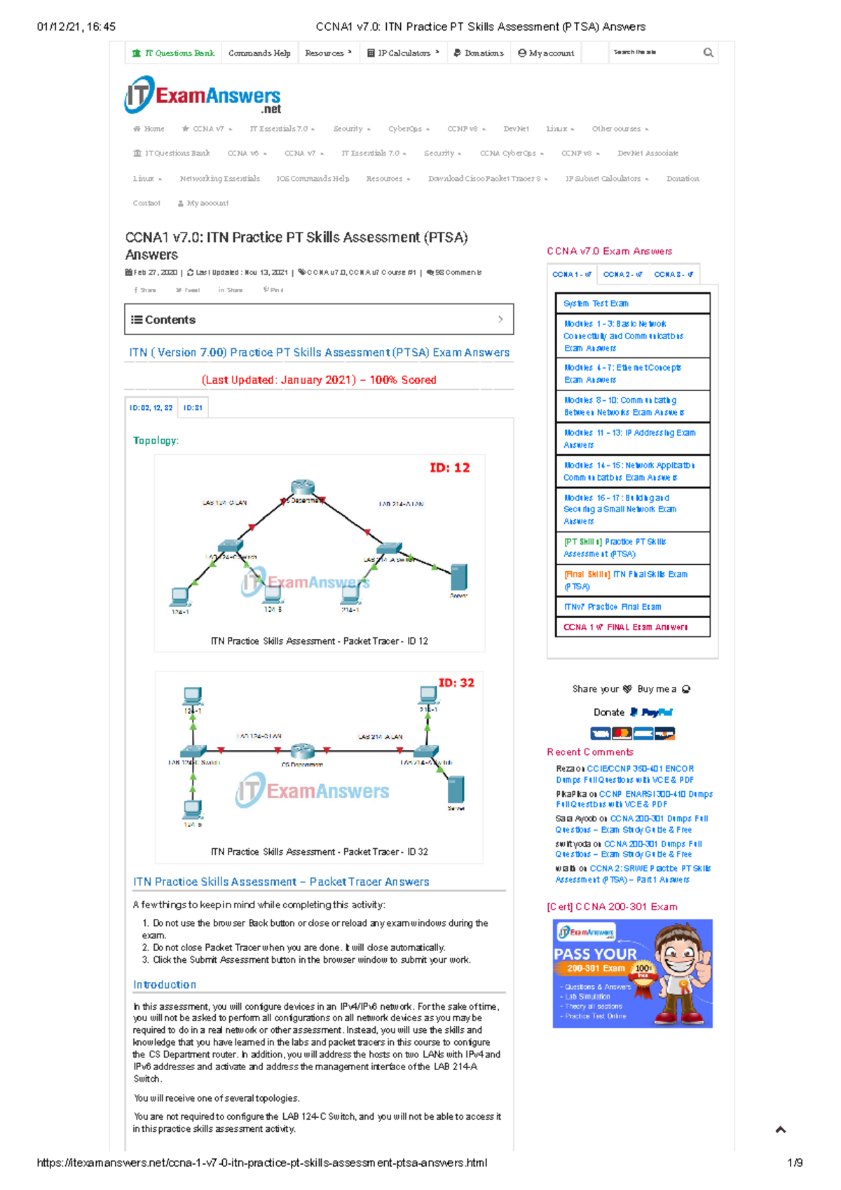 Ccna1 V70 Itn Practice Pt Skills Assessment Ptsa Answers Share Tweet Share Pin It Ccna1