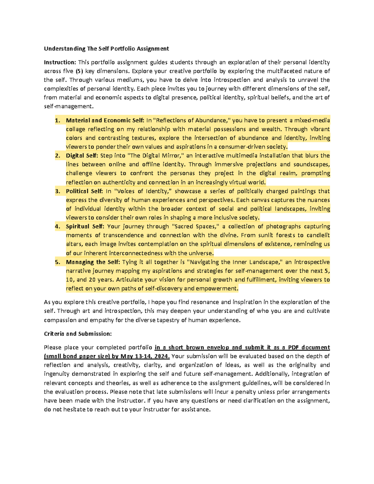 UTS Portfolio Assignment: Exploring Personal Identity Dimensions - Studocu