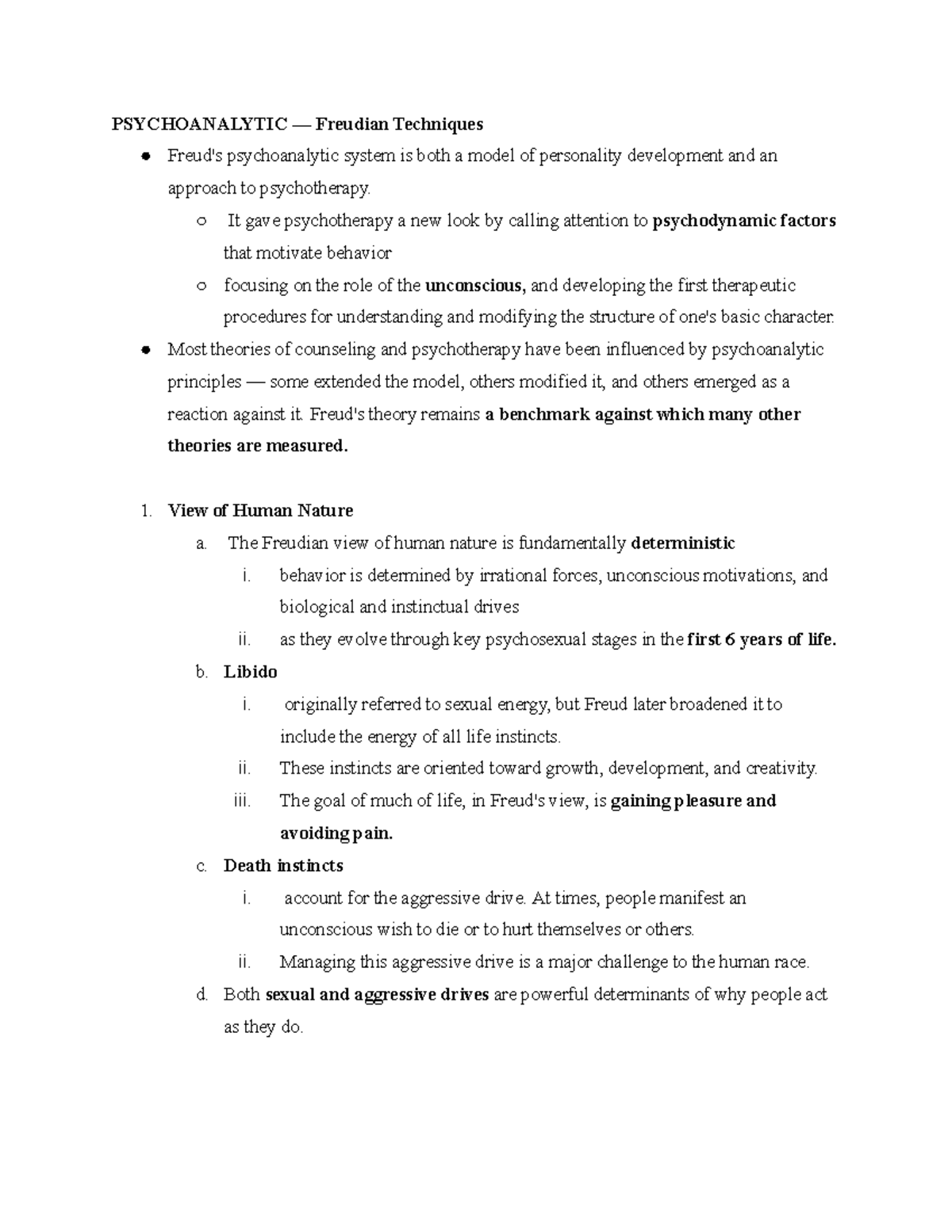 PSY 301: Freudian Techniques in Psychoanalytic Therapy - Unit 3 ...