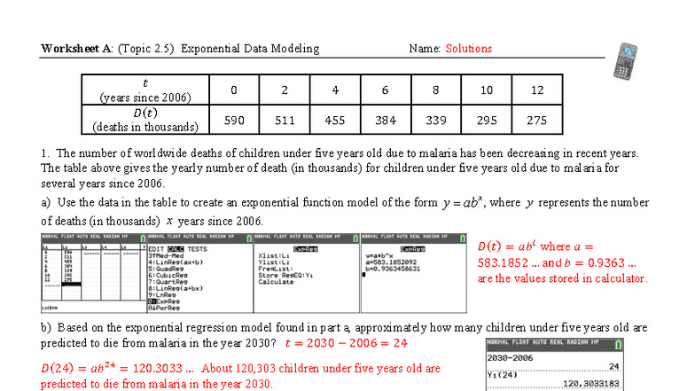 Homework 2.5 AP - Worksheet A: Topic 2. 5 Exponential Function Context ...