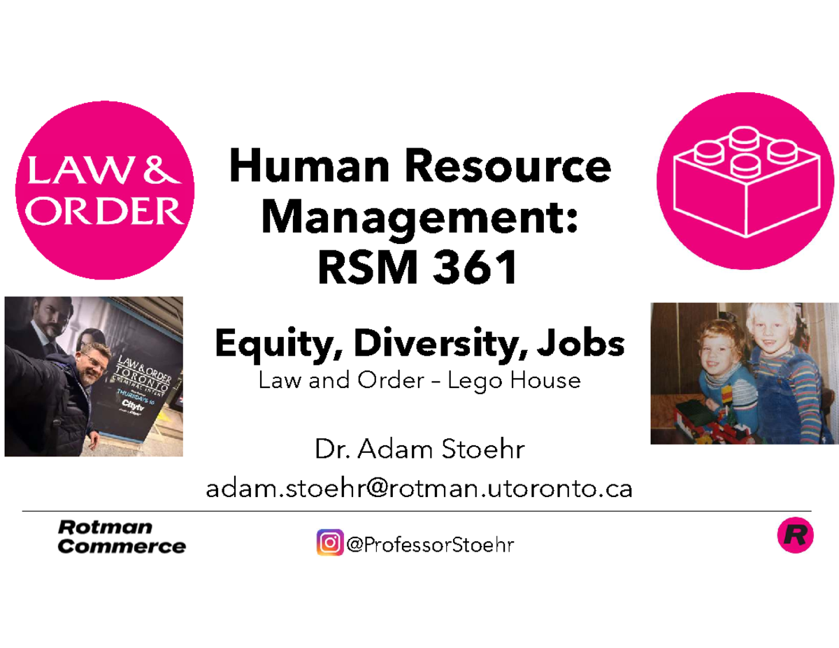 RSM 361 HRM: Class 2 Legal Frameworks & Employment Law Insights - Studocu