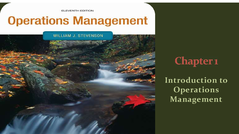 Operations Management Overview: Key Concepts and Trends - Studocu
