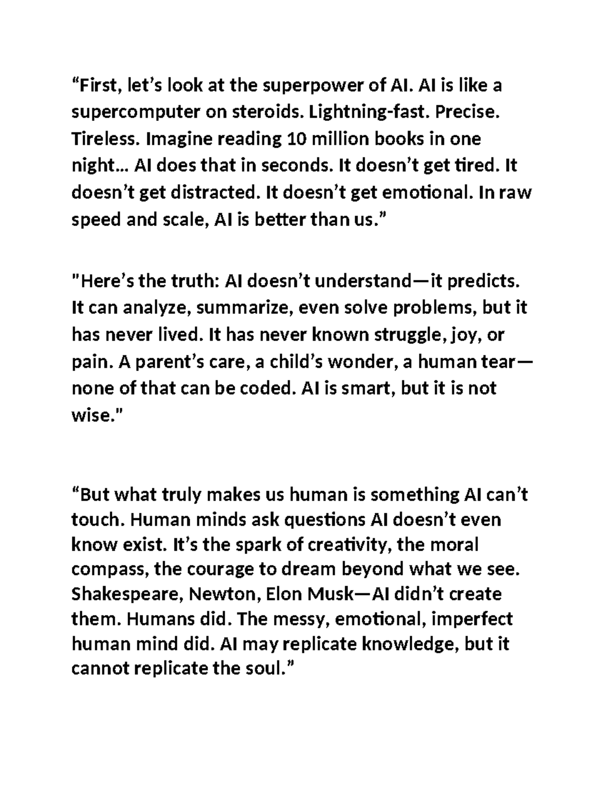 The Superpower of AI: Understanding Its Limitations and Human ...