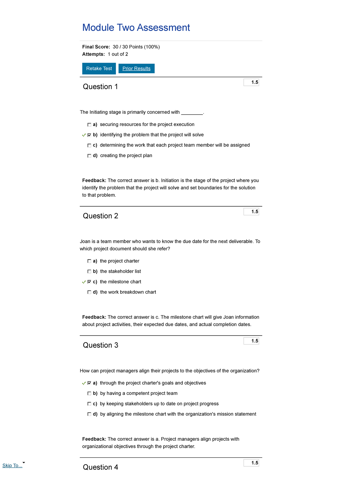 QSO-340 Module Two Assessment: Project Management Insights - Studocu