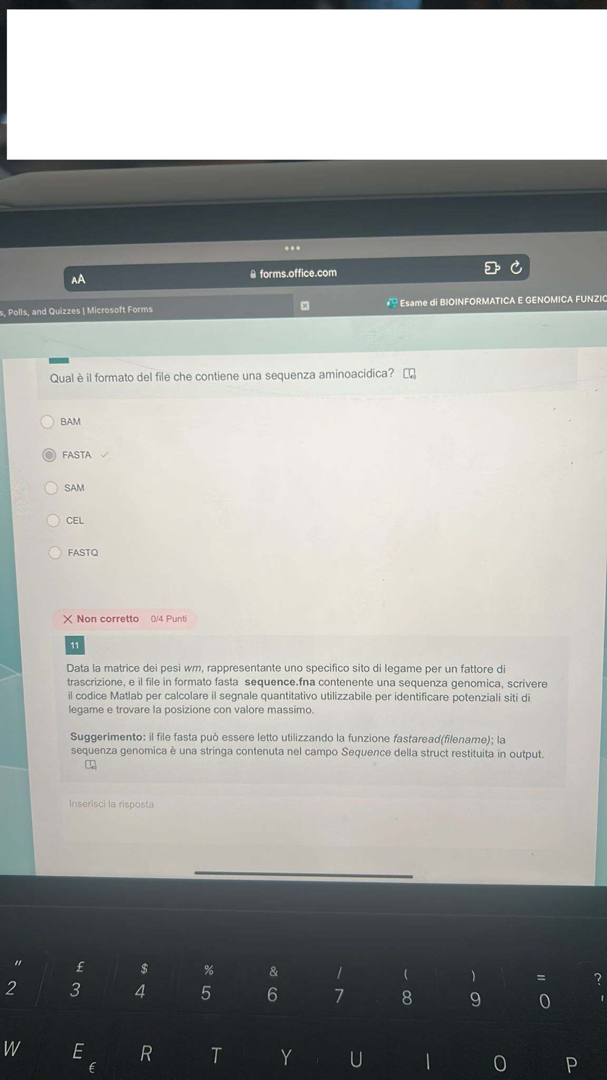 Esame di BIOINFORMATICA E GENOMICA - Luglio 2025 - Studocu