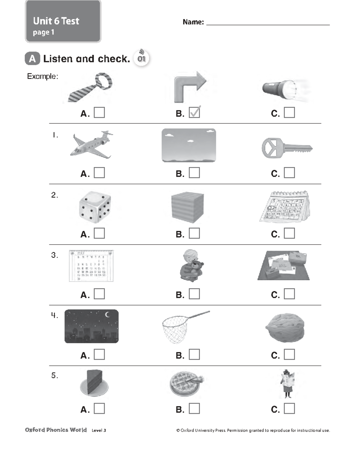 OPW Level 3 Unit 6 Test: Listening & Matching Activities - Studocu