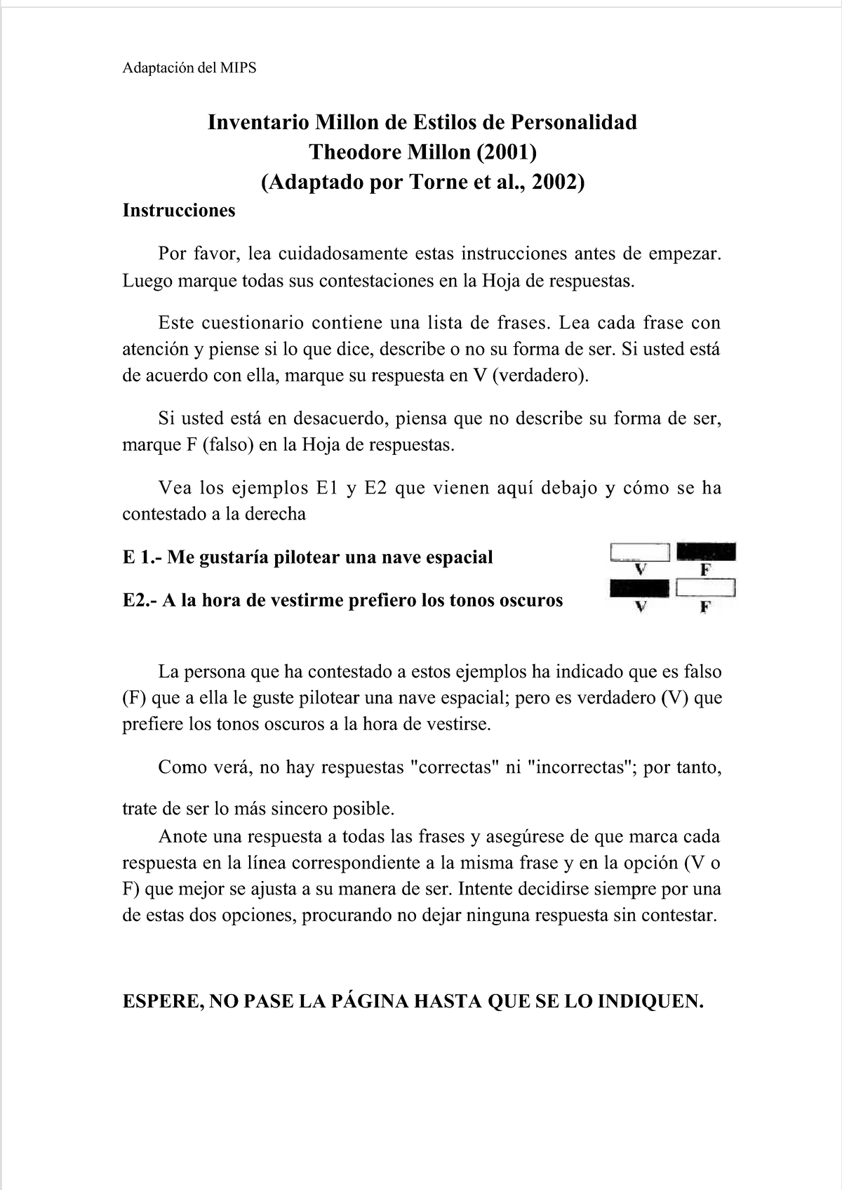 Adaptación del MIPS: Inventario Millon de Estilos de Personalidad (2001 ...