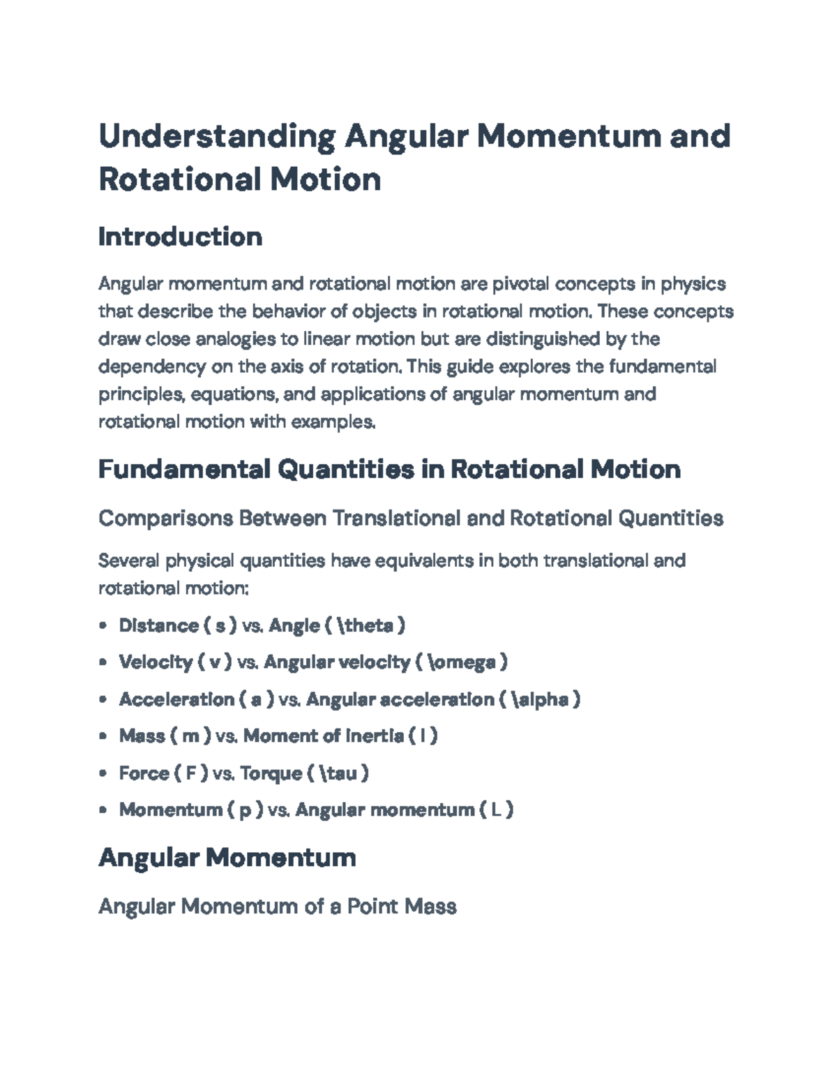 Understanding Angular Momentum & Rotational Motion in Physics (PHYS-101) - Studocu