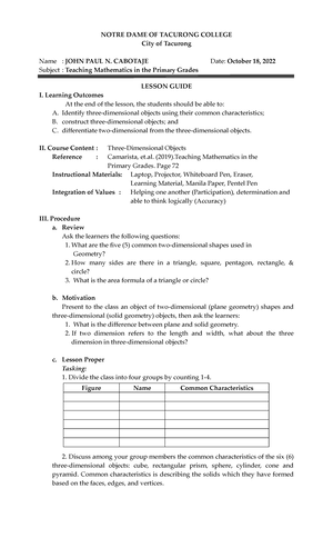 Lesson-Plan-Template - Hospitality Management - NOTRE DAME OF TACURONG ...