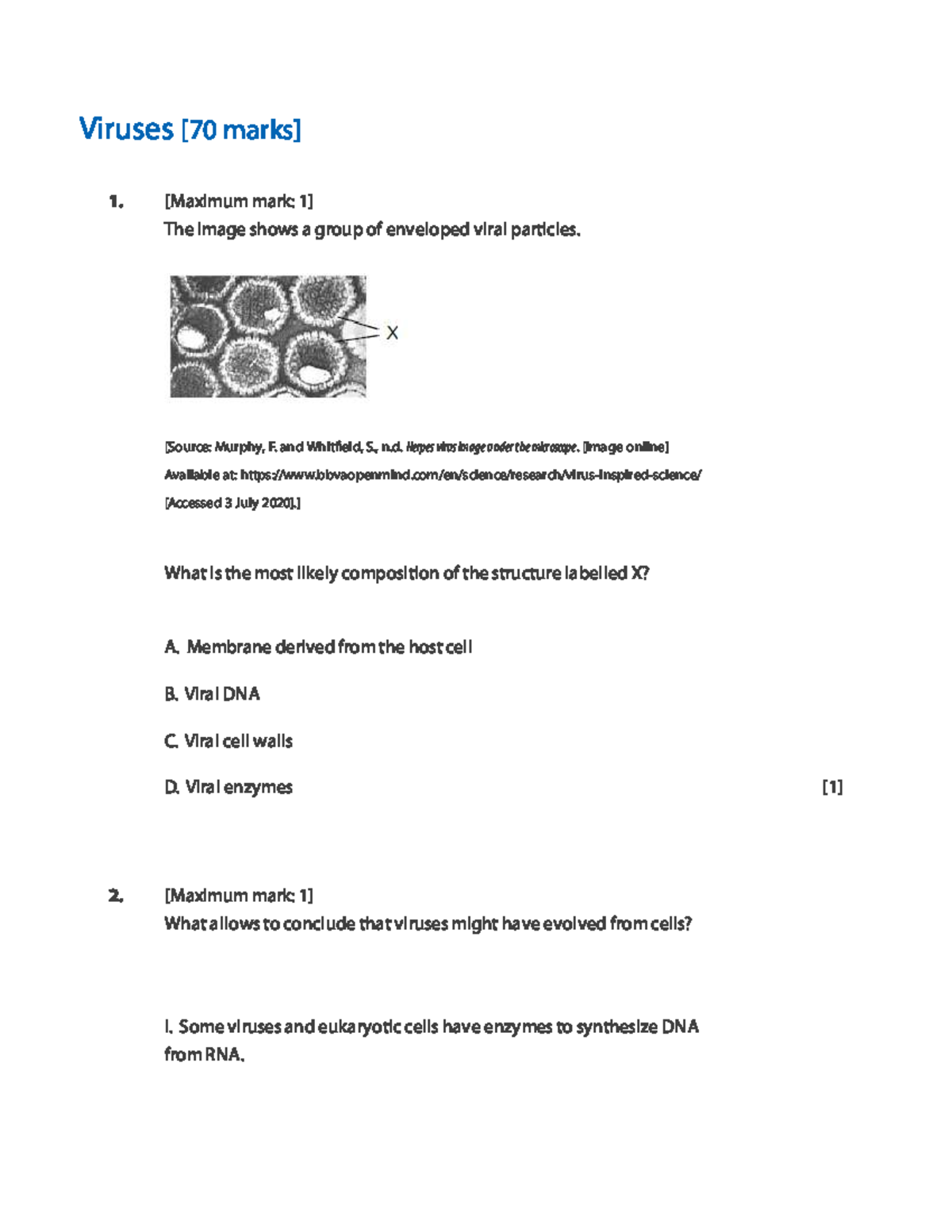 Biology Homework: Viral Structures and Evolution (IB Biology) - Studocu
