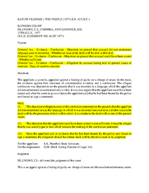 Patrick Sakala v THE People (1980) Z.R. 205 (S - PATRICK SAKALA v THE ...