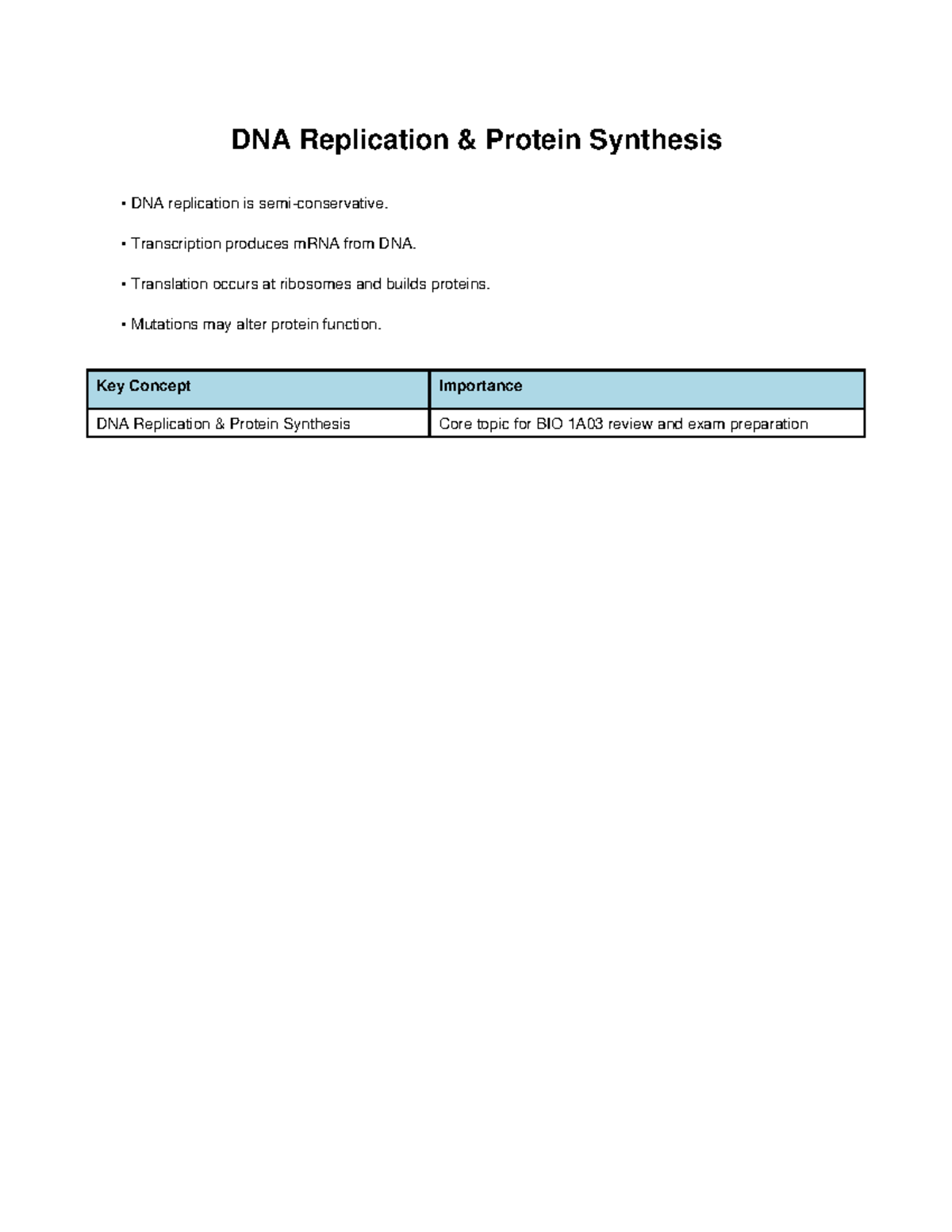 07 DNA Replication and Protein Synthesis - Bio 1A03 - DNA Replication ...
