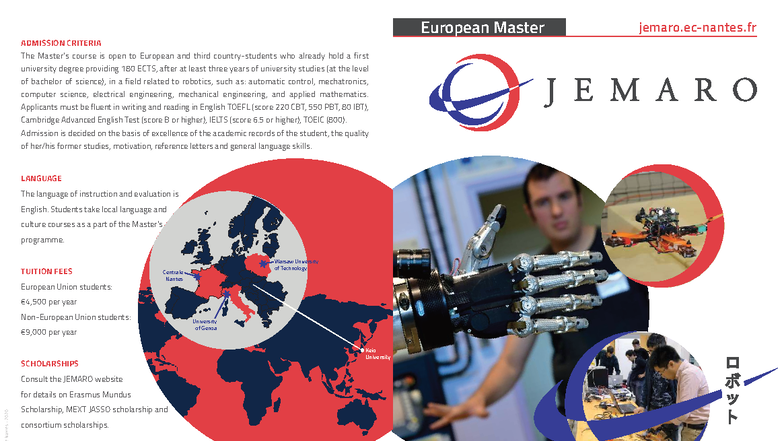 European Master Admission Criteria - JEMARO Program Details - Studocu