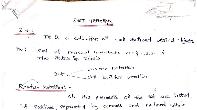 Sets Theory: Understanding Set Notation and Operations - Studocu
