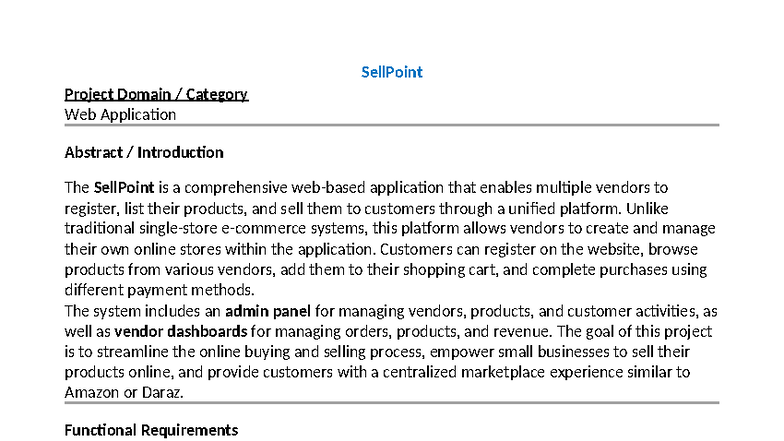 Fall 2025 CS619 Project: SellPoint Web Application Overview - Studocu
