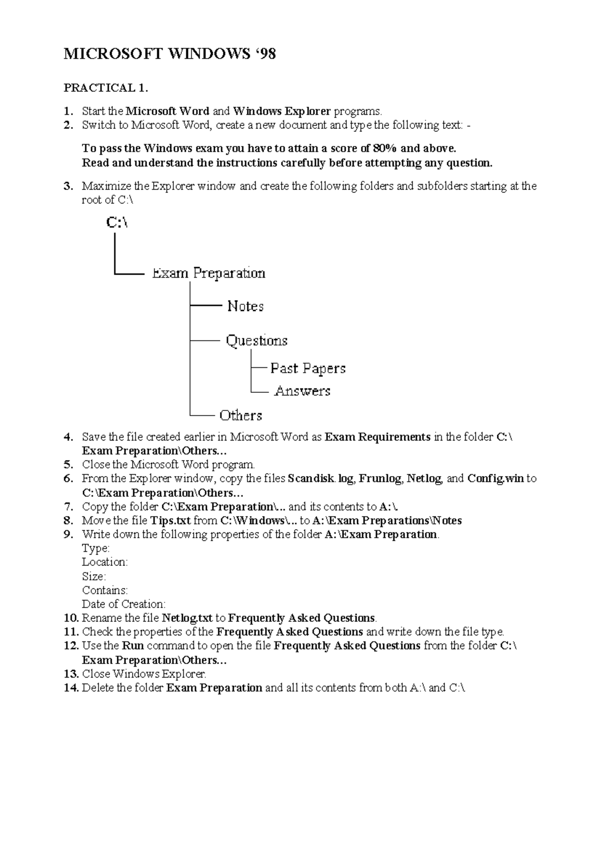 Practical Exercises for Windows - Microsoft Windows Training Guide ...