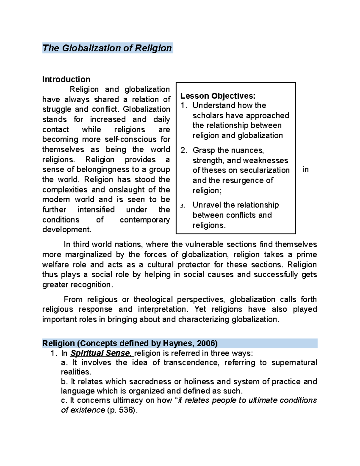 The Globalization of Religion - The Globalization of Religion ...