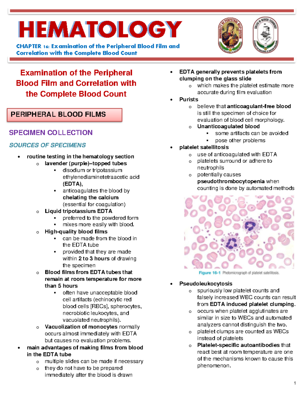 HEMATOLOGY CH16: Examining Peripheral Blood Films & CBC Correlation ...