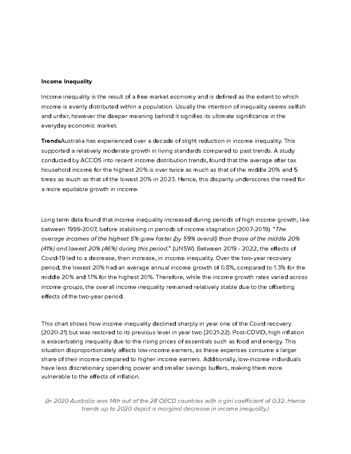 Income Inequality Analysis: Trends, Causes, and Impacts (ECO101) - Studocu