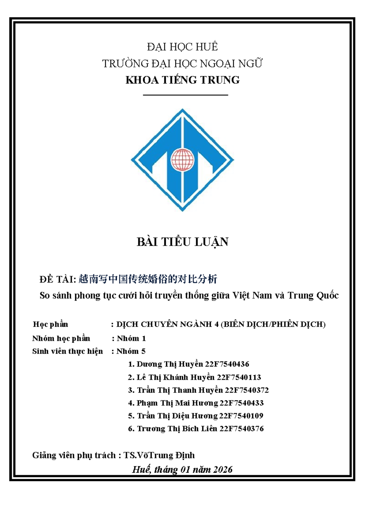 So sánh phong tục cưới hỏi truyền thống Việt - Trung (DỊCH CN4) - Studocu