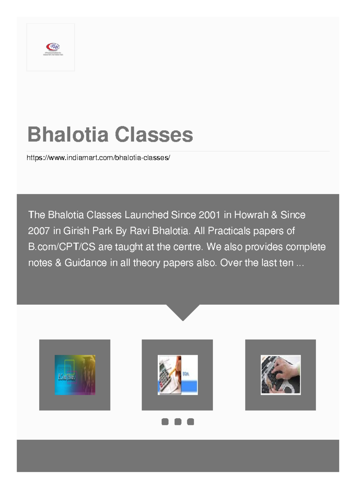 Bcom Classes at Bhalotia - Comprehensive Course Guide & Info - Studocu