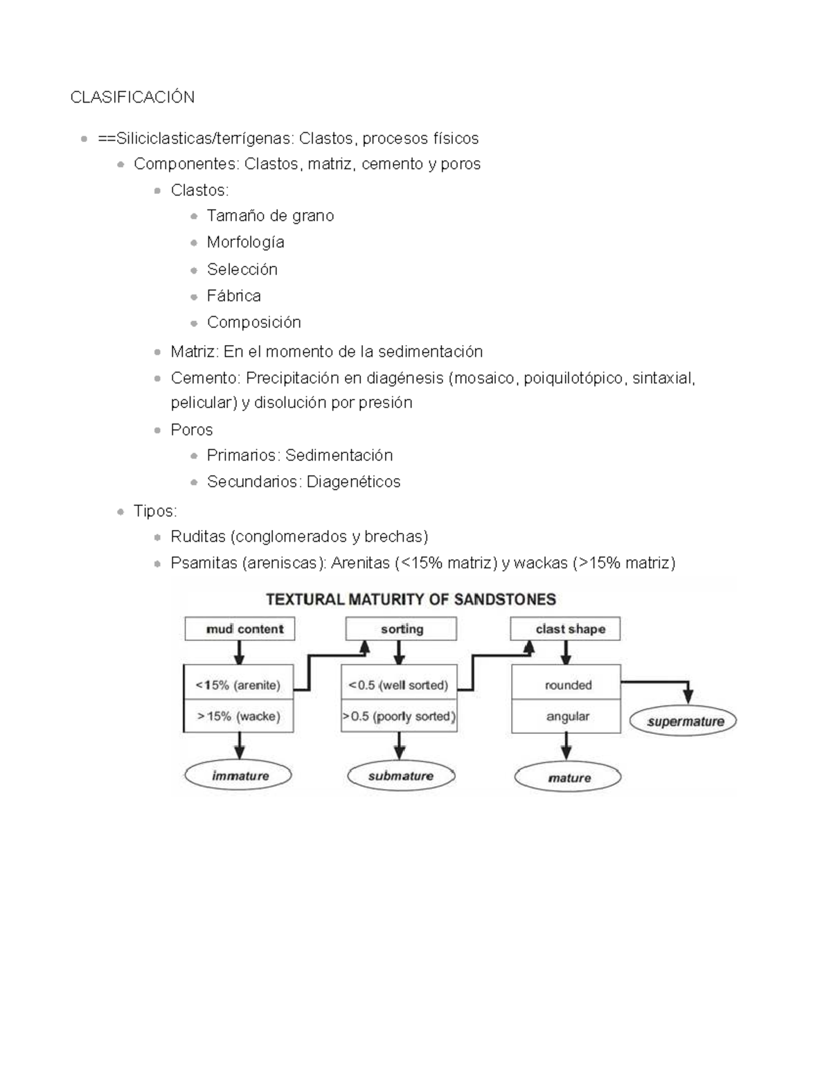 Resumen de Sedimentología: Clasificación de Clastos y Procesos Físicos ...