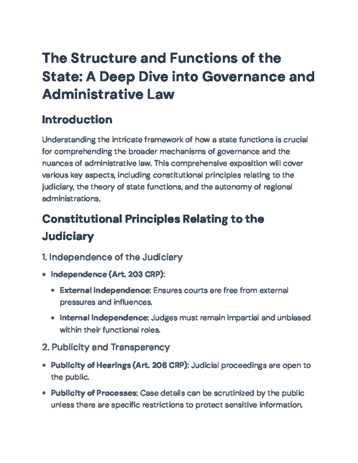 Governance Framework and Functions: Insights into Administrative Law ...