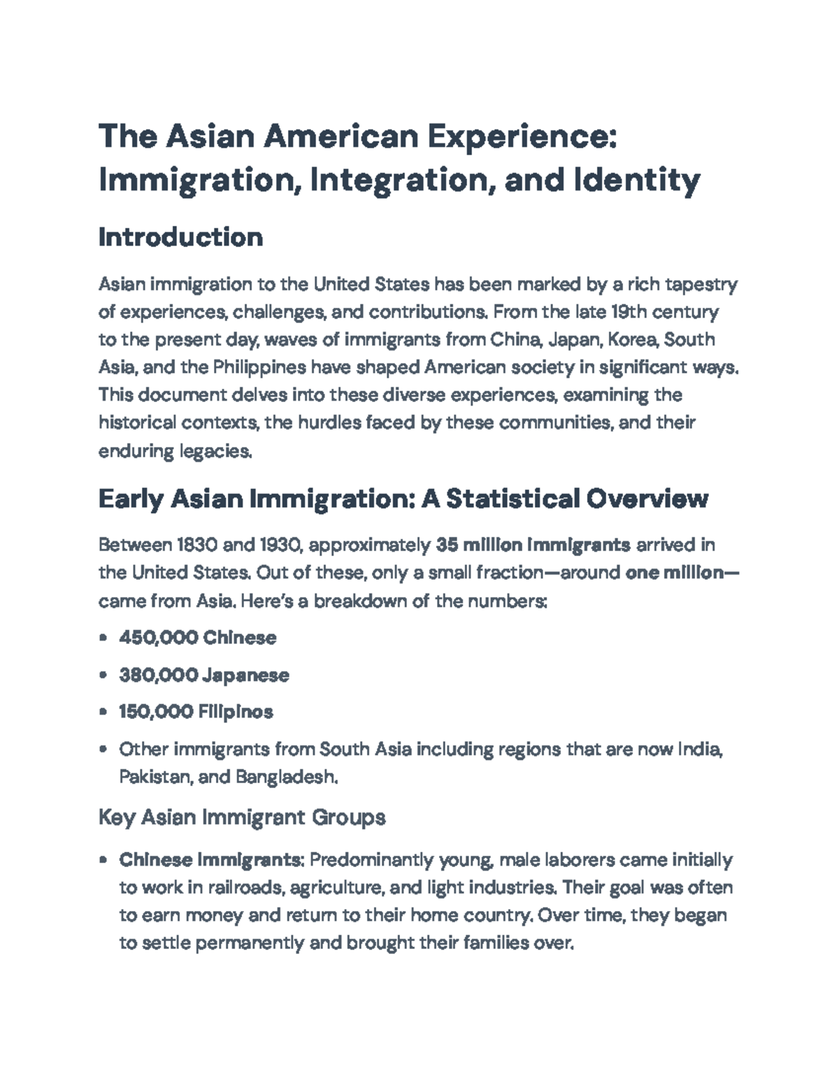 The Asian American Experience: Immigration, Identity & Challenges - The ...
