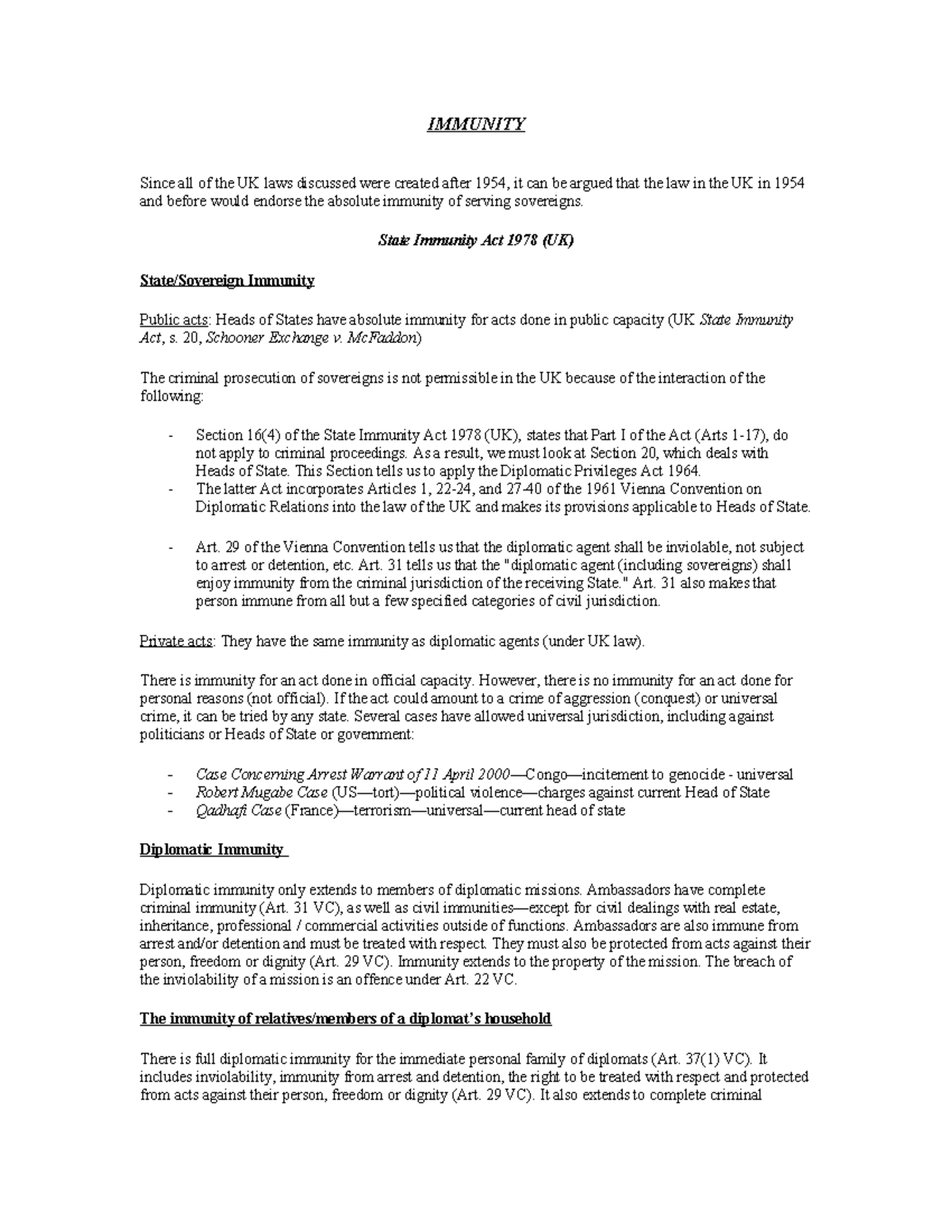 UK Law on Sovereign Immunity: An Analysis of the State Immunity Act ...