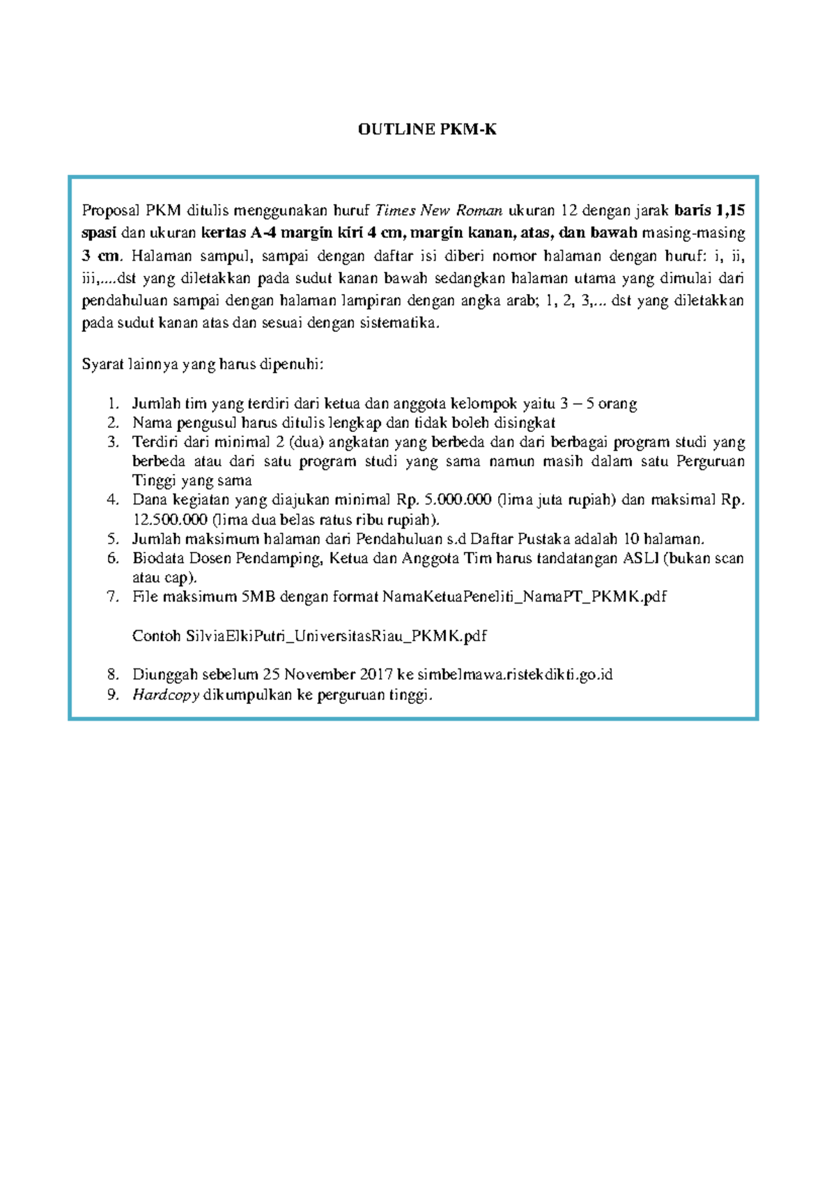 Proposal PKM-K 2017: Panduan Mengajukan Kegiatan Kewirausahaan - Studocu