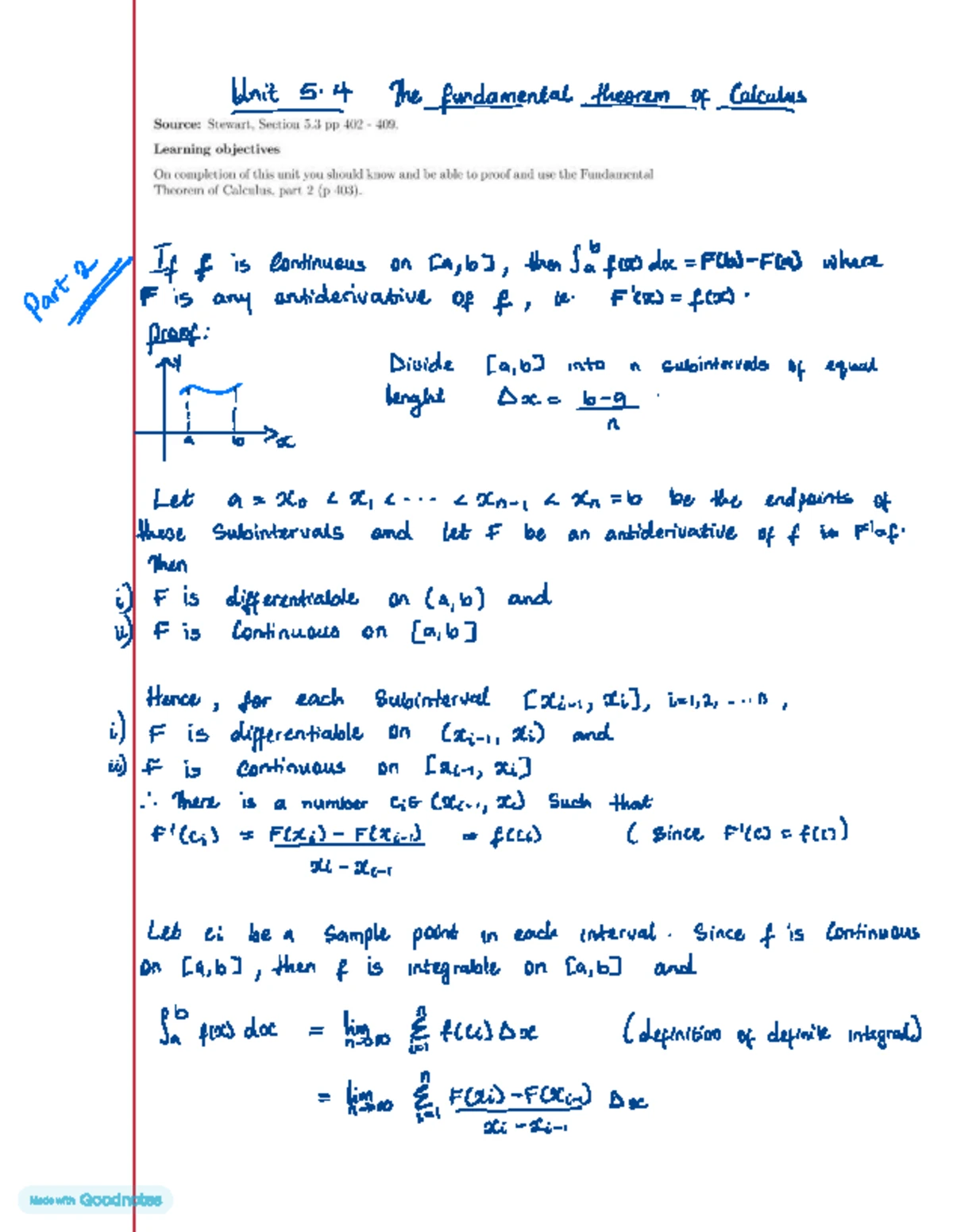 Pre-Lec Unit 5.3: Understanding the Definite Integral and Its ...