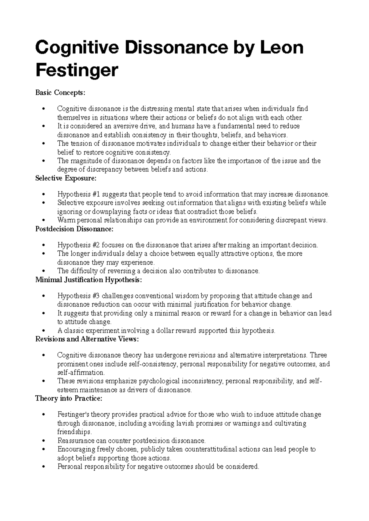 Cognitive dissonance festinger summary - Cognitive Dissonance by Leon ...