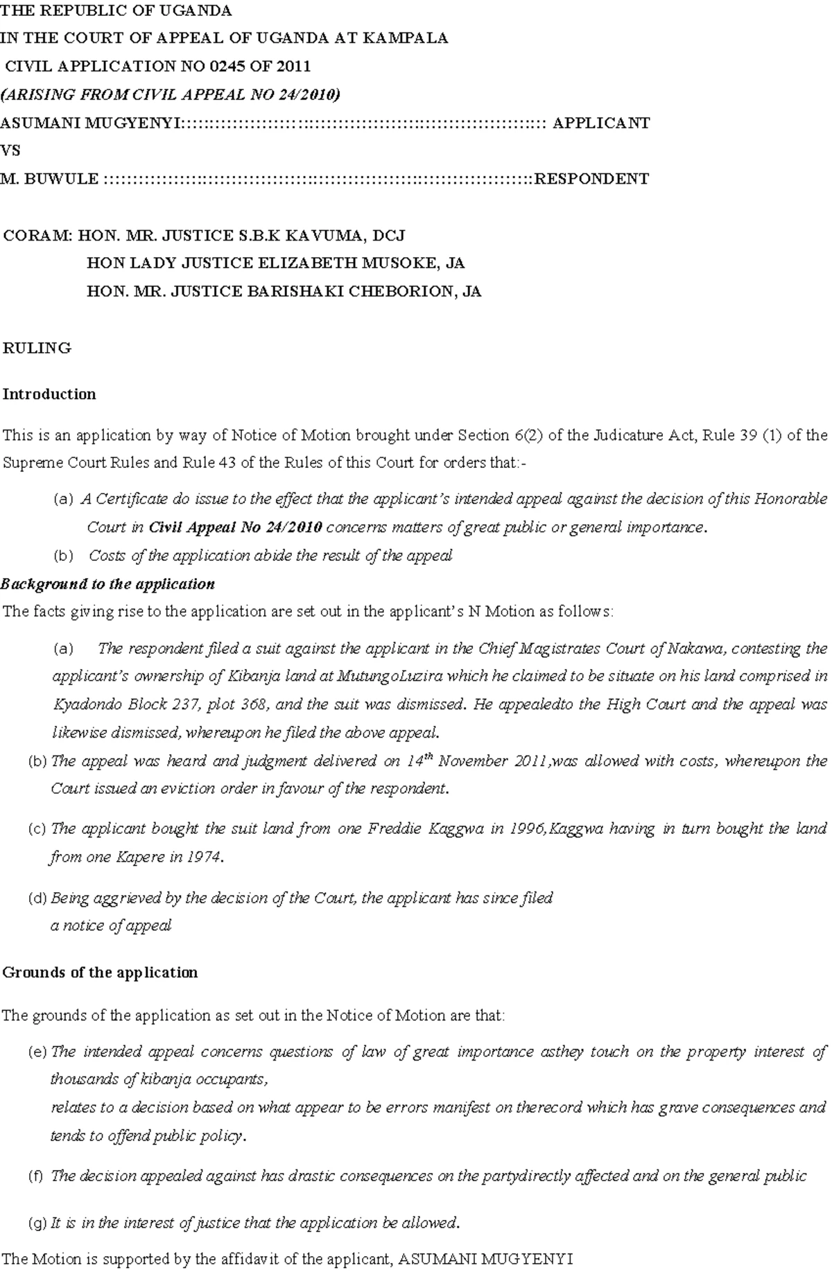 Bail Application Ruling: Bamutura v Uganda, Misc. App. No. 19 of 2019 ...