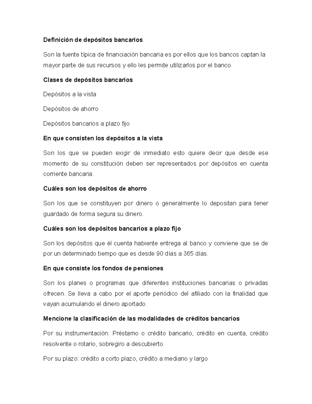 Definición y Clasificación de Depósitos Bancarios - Penal TAREAS - Studocu