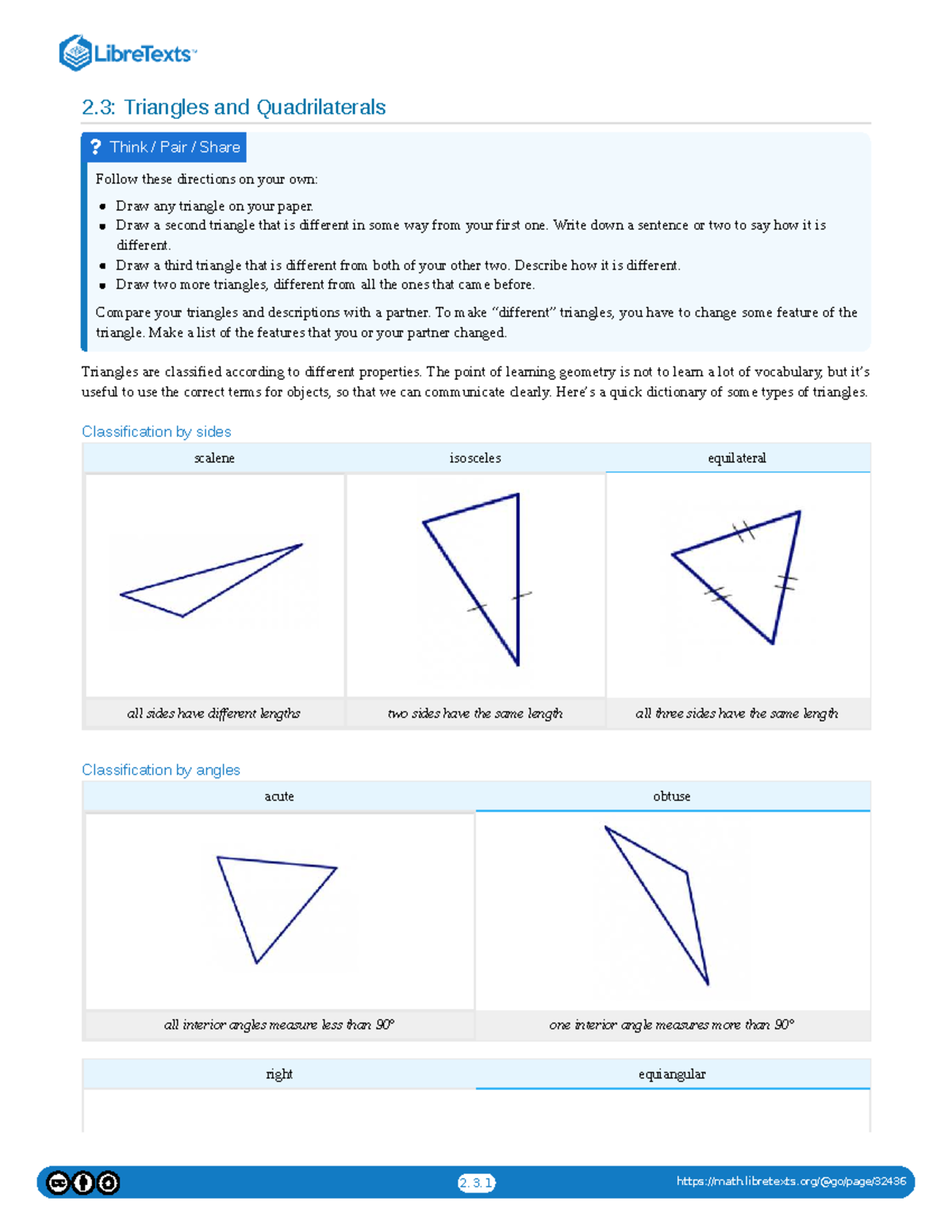 2.3: Exploring Triangles and Quadrilaterals - Class Activities and ...