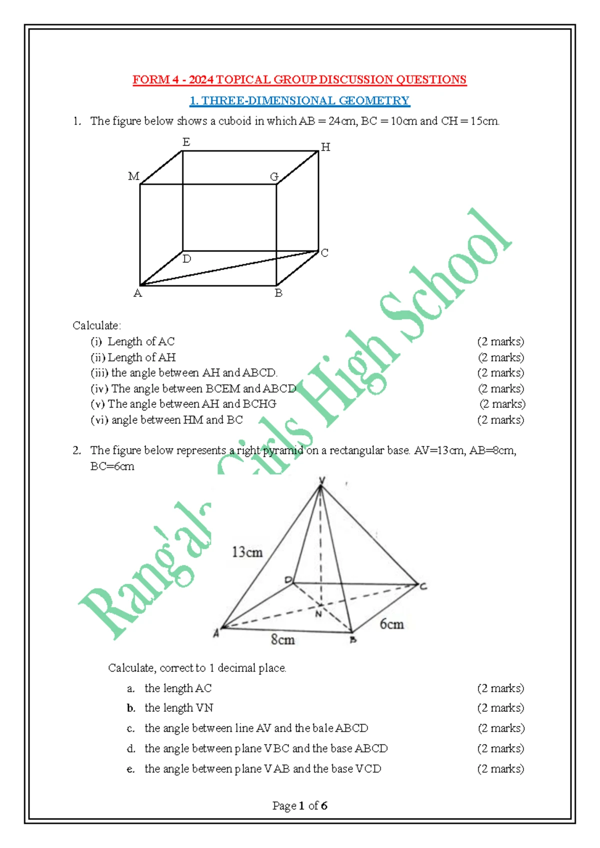 Linear Motion - Form 2 Mathematics Homework Solutions - Studocu
