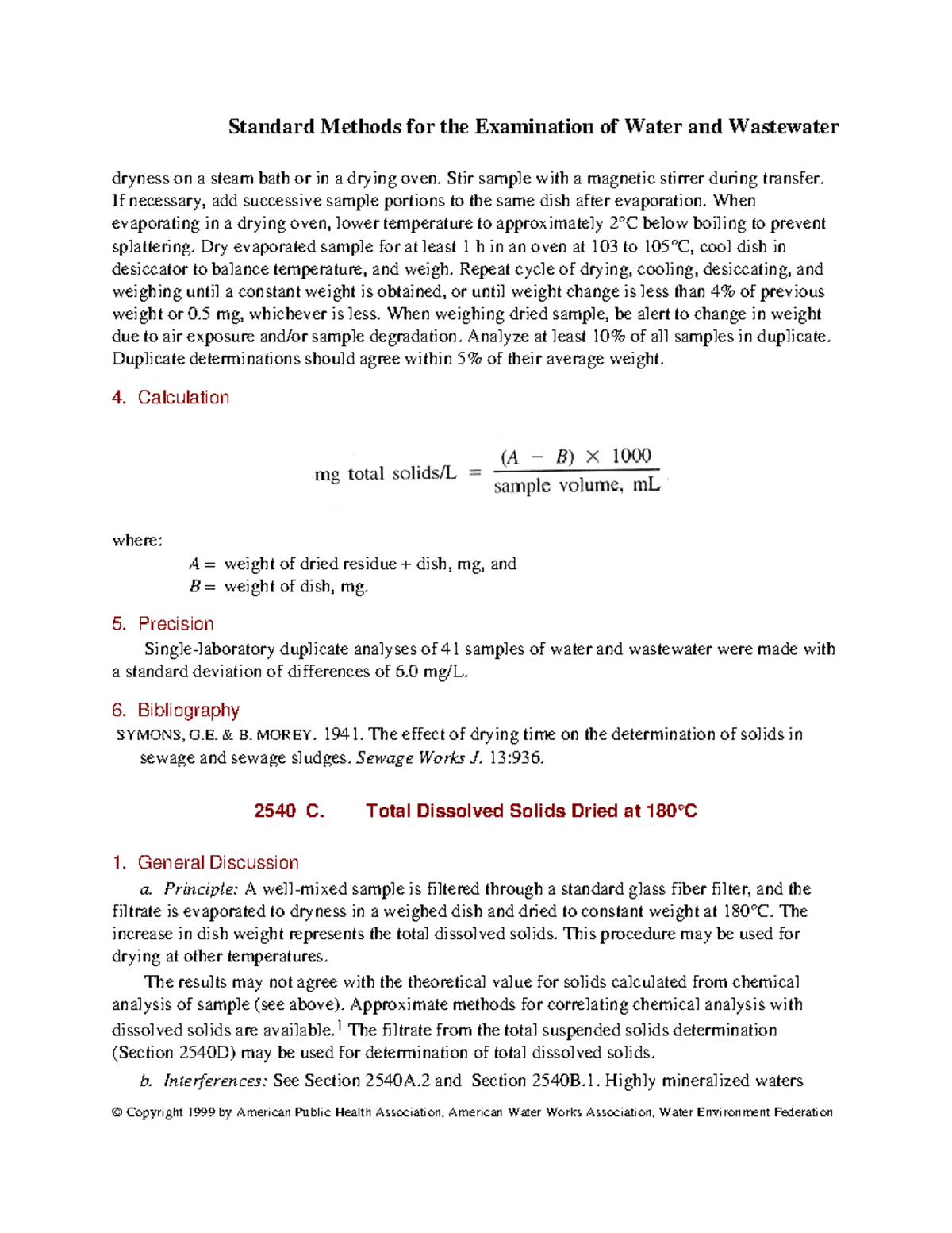 TDS Analysis Methodology for Water & Wastewater (Standard Methods 2540 ...