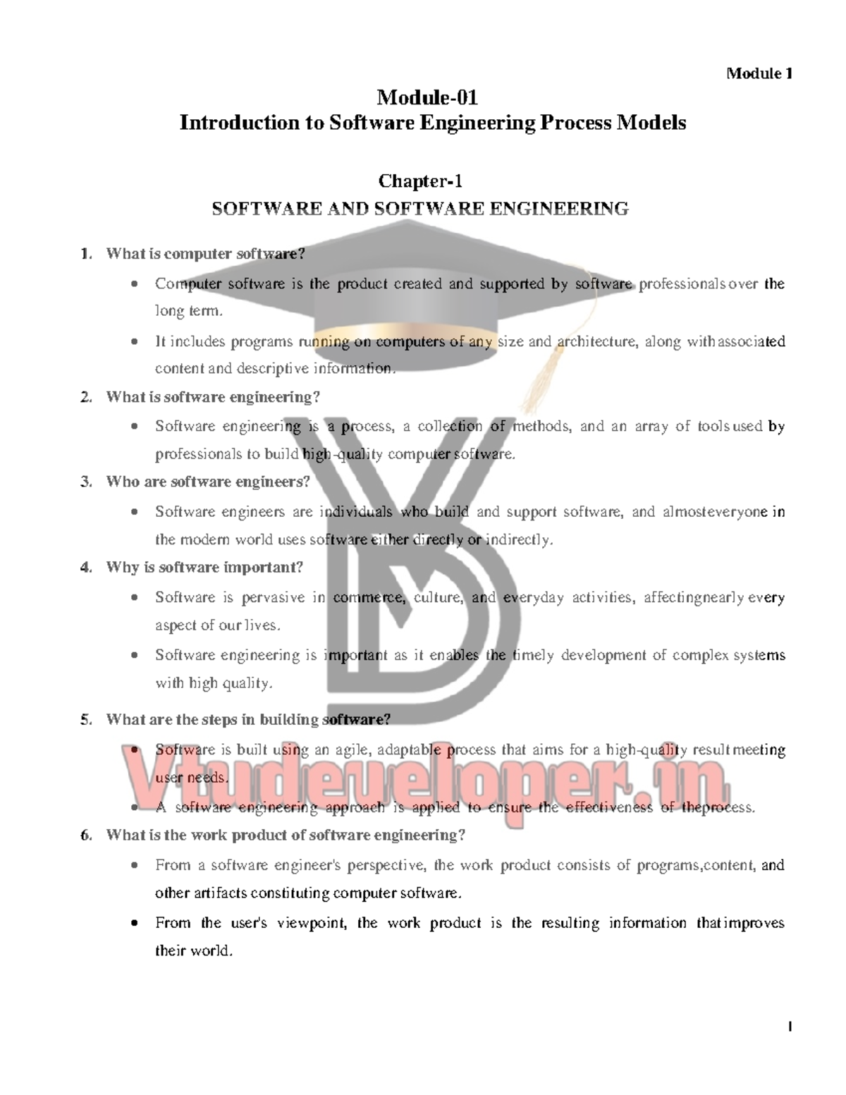 SEPM Mod 1 @vtudeveloper - Module- Introduction to Software Engineering Process Models Chapter ...