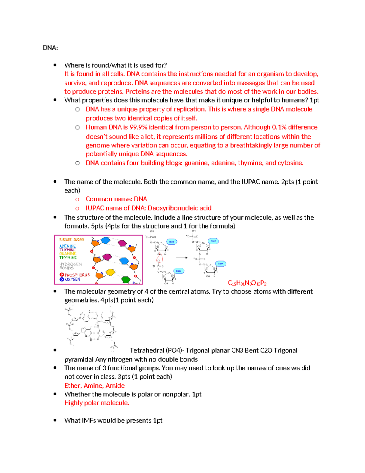 Molecule Infographic Research - DNA: Where is found/what it is used for ...