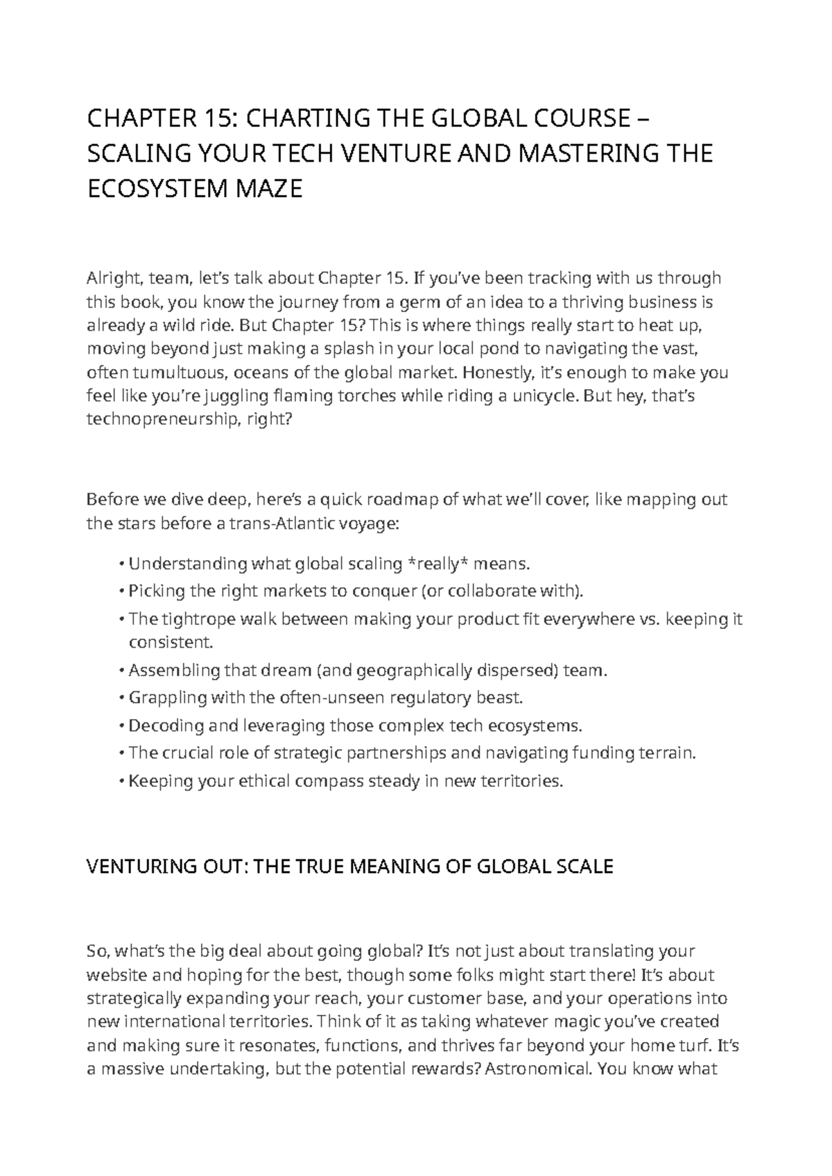 CHAPTER 15: MASTERING GLOBAL SCALING & ECOSYSTEM NAVIGATION - Studocu