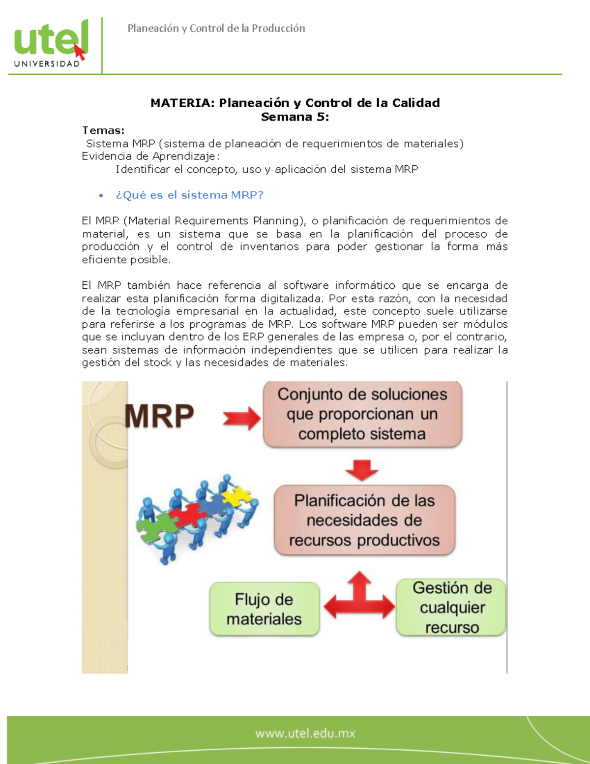 PF L1II109 S5 - Resumen del Sistema MRP y sus Objetivos - Studocu