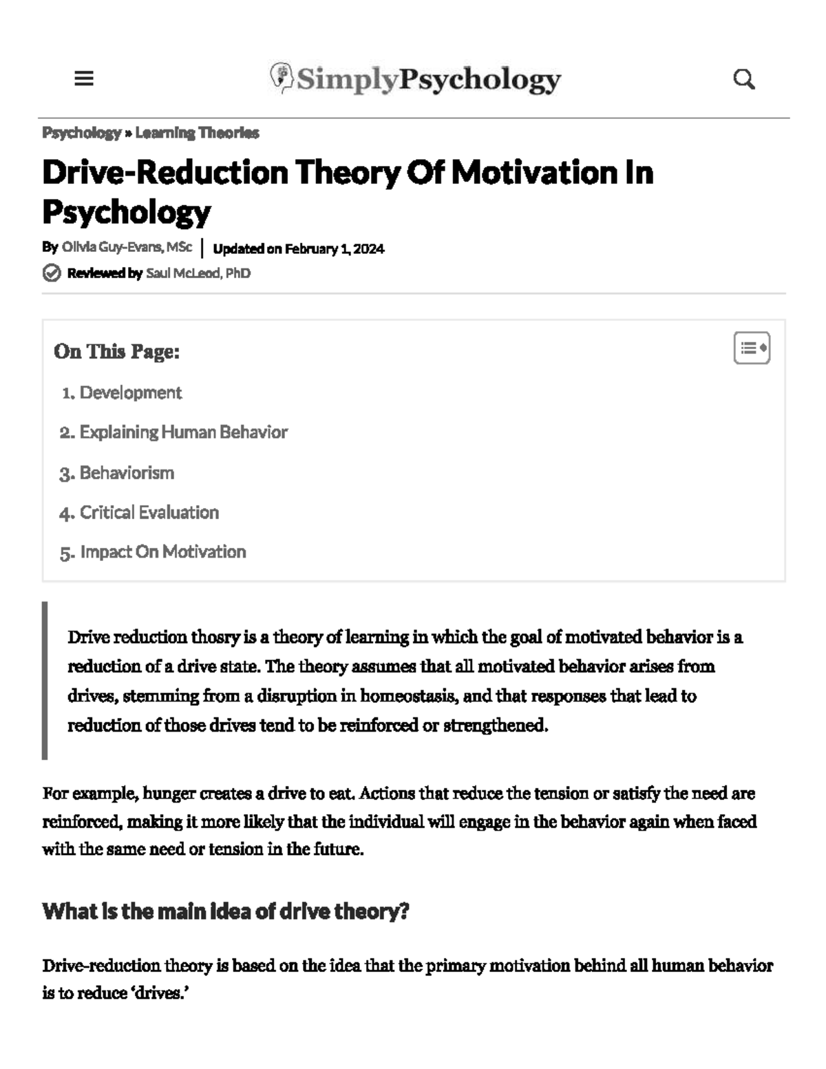Drive Reduction Theory of Motivation: An In-Depth Analysis and Critique ...